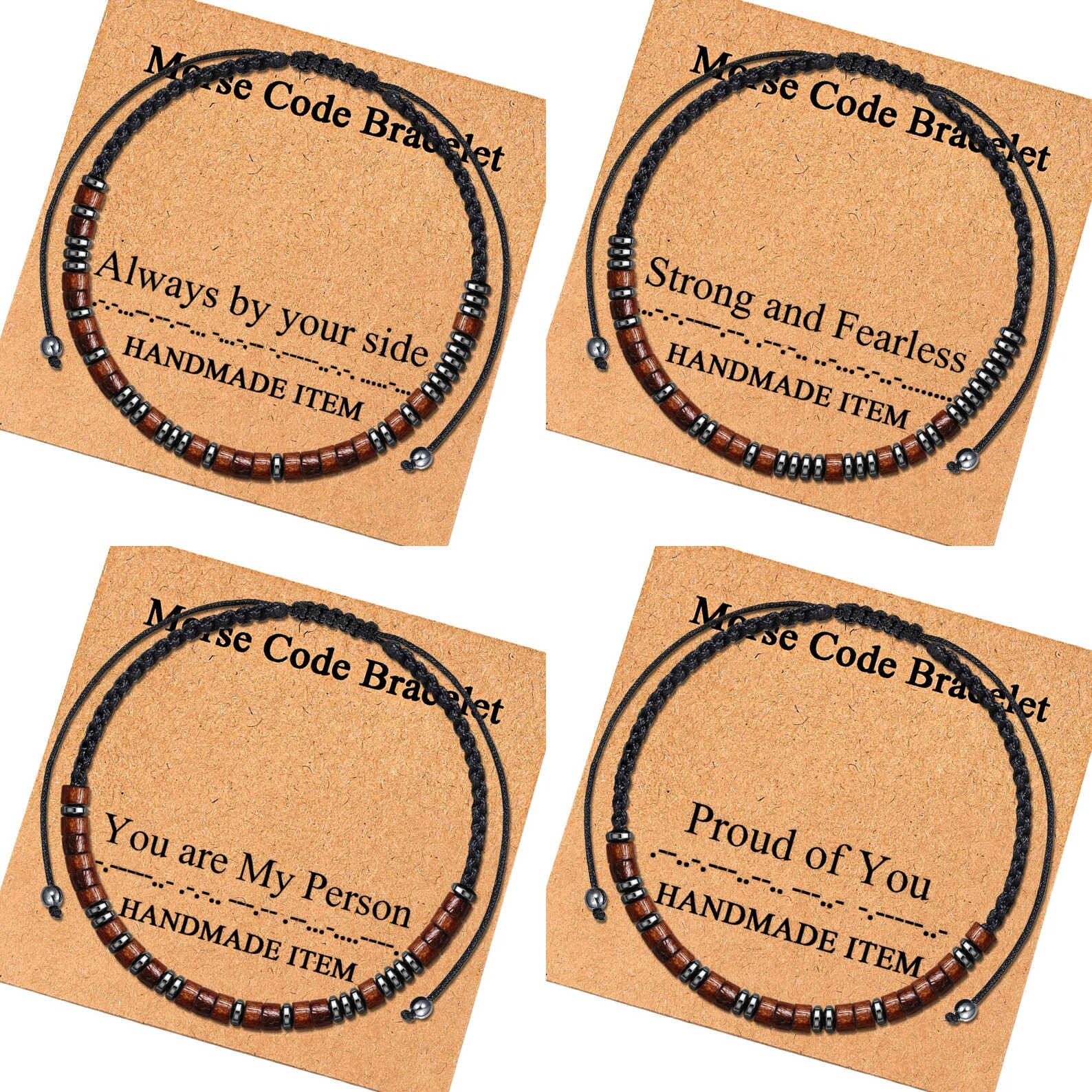 Personalized Morse Code Bracelet, Always and Forever, Wooden Bead ...