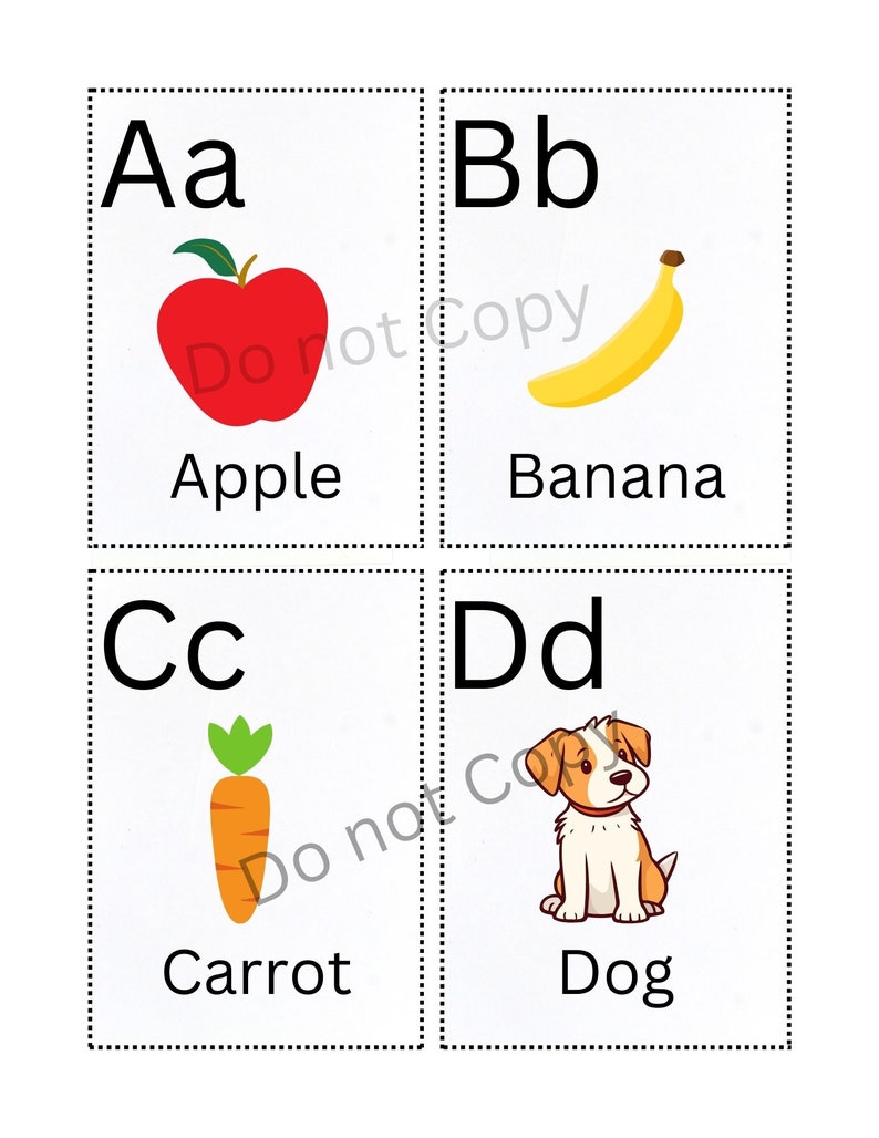 26 Printable Alphabet Flashcards | ABC Printable Picture | Toddler ...