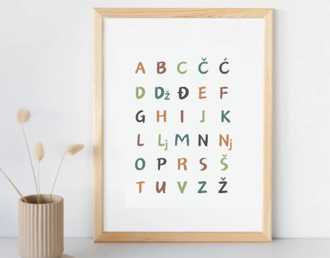 Abeceda Downloadable Print - Bosnian Croatian Serbian Alphabet ...
