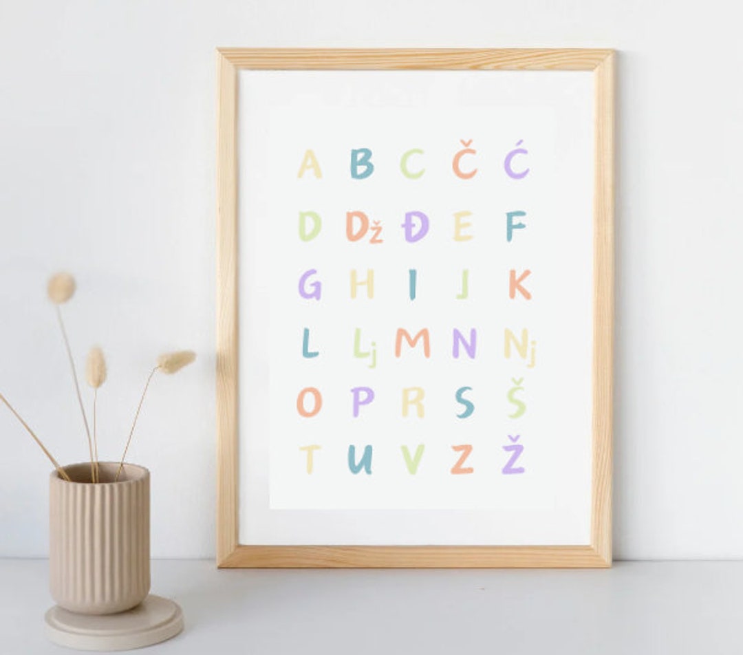 Abeceda Downloadable Pastel Print - Bosnian Croatian Serbian Alphabet ...