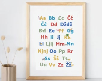 Abeceda Downloadable Print - Bosnian Croatian Serbian Alphabet Printable Bosanska Hrvatska ...