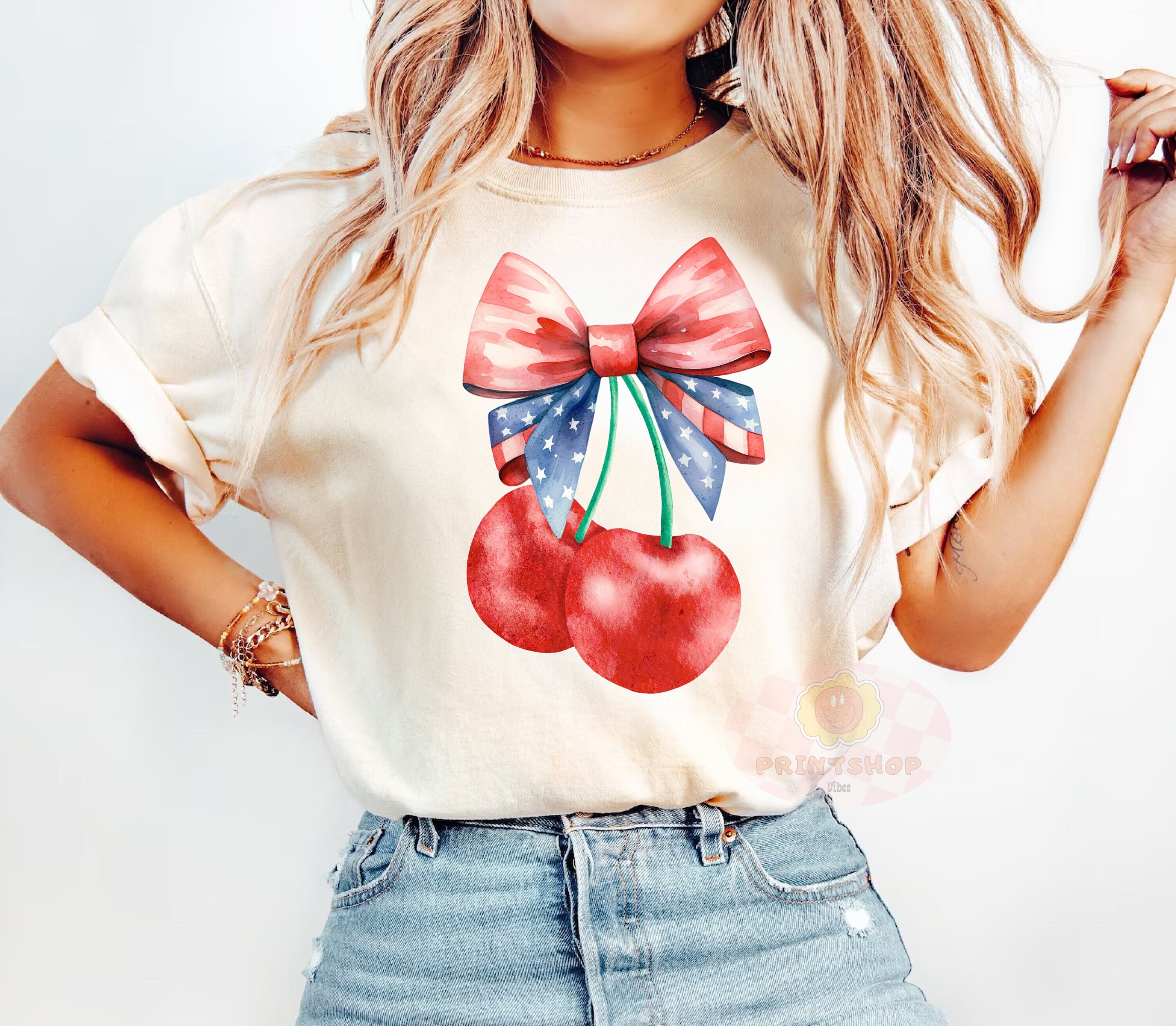 Coquette America Cherry Png, Coquette Bow Png, 4th of July Png, America ...