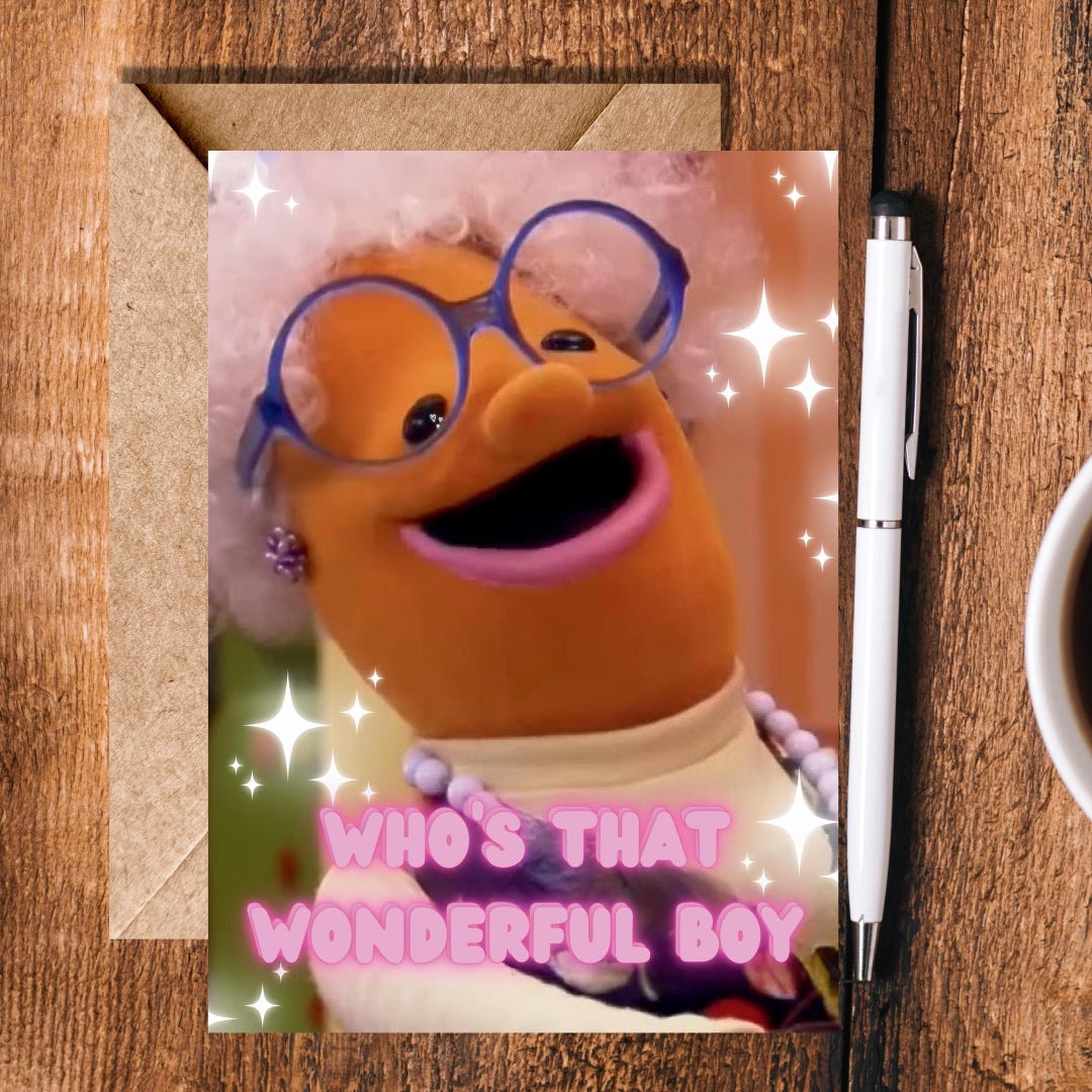 Who's That Wonderful BOY Nanalan Card Nanalan Valentine Mona Nanalan ...