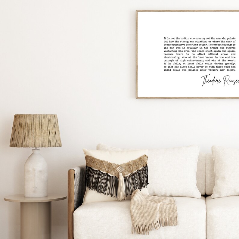 The Man in the Arena Theodore Roosevelt Brene Brown Inspirational Quote ...