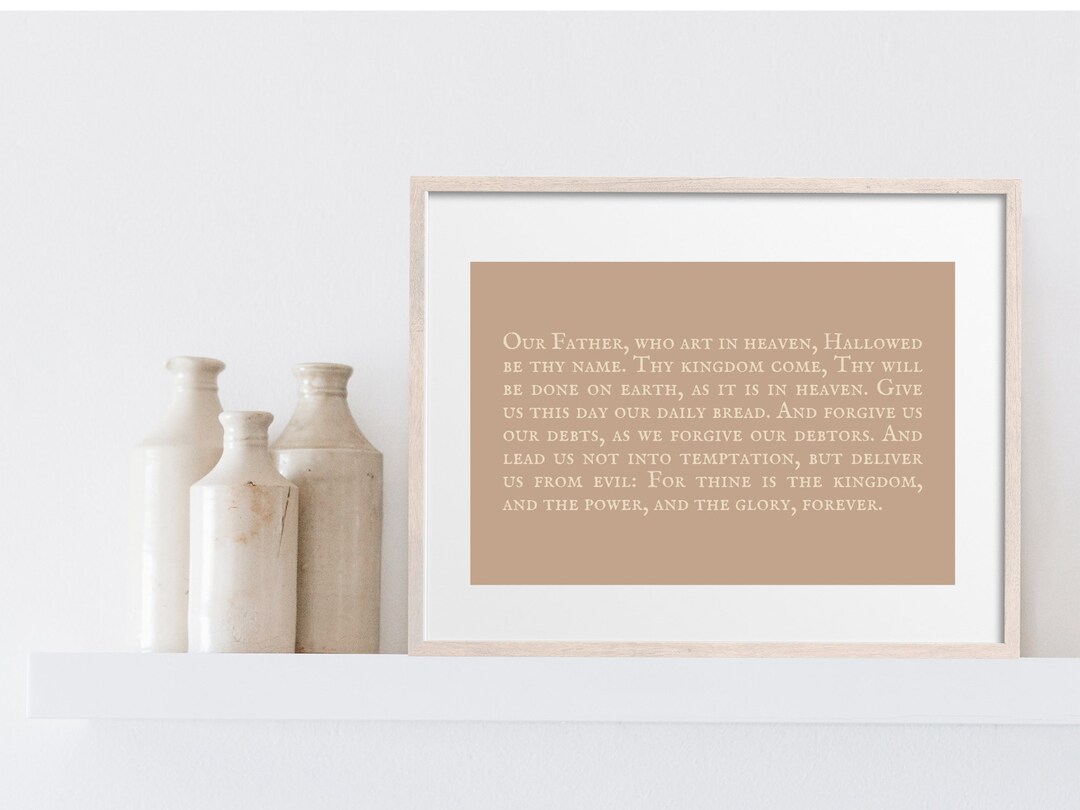 Lords Prayer Our Father Prayer Wall Art Bible Verse Wall Art Christian ...