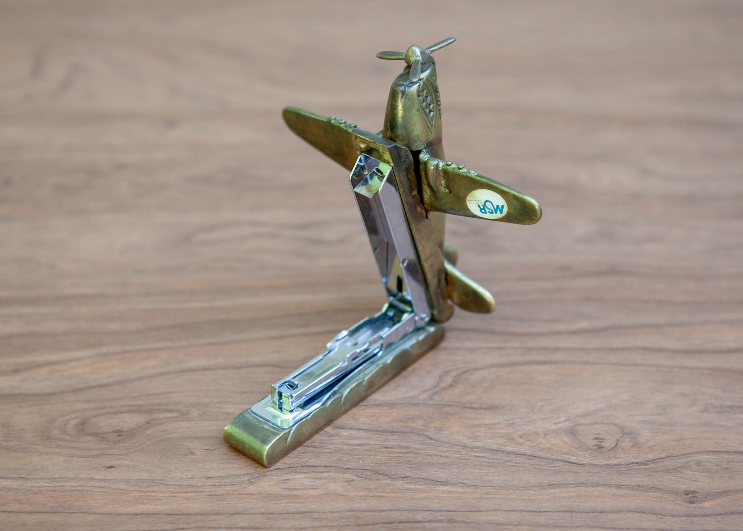 Brass Stapler Shaped Like a WWII Fighter Plane by MSR Imports, Inc ...