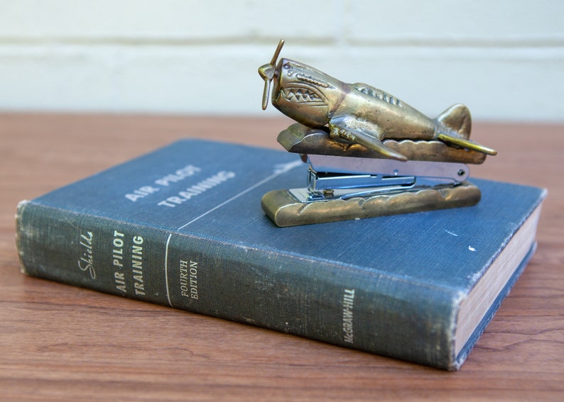 Brass Stapler Shaped Like a WWII Fighter Plane by MSR Imports, Inc ...