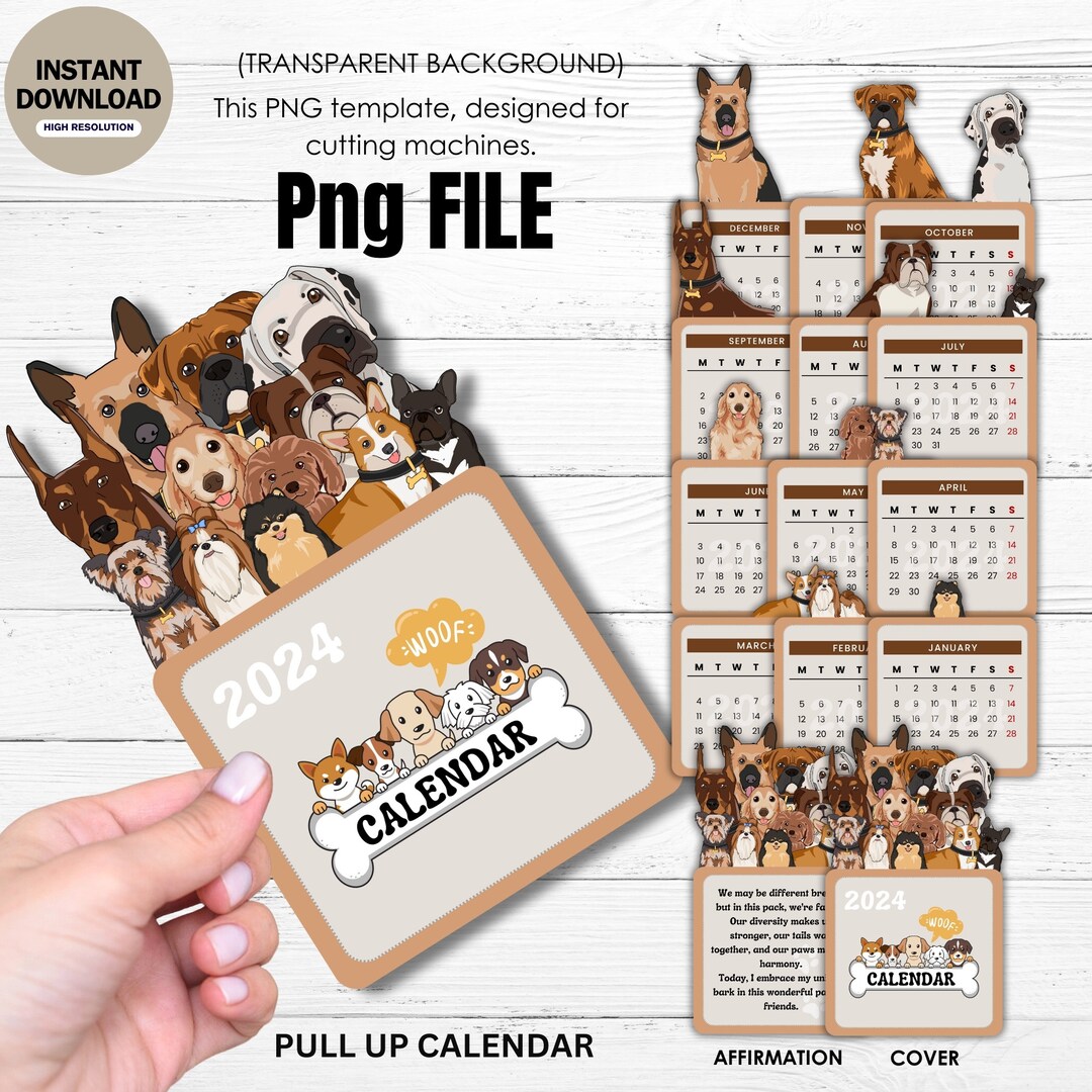 2024-2025 Dog Calendar Template Reusable Template All Year Dog Lover ...