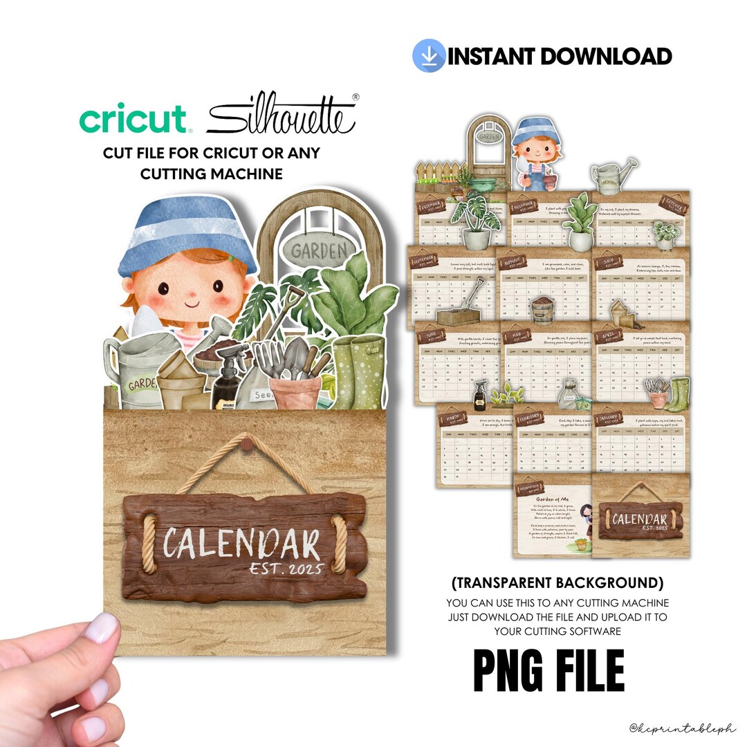 2025 Gardening Desk Calendar Template | Editable Canva Custom | PNG for ...