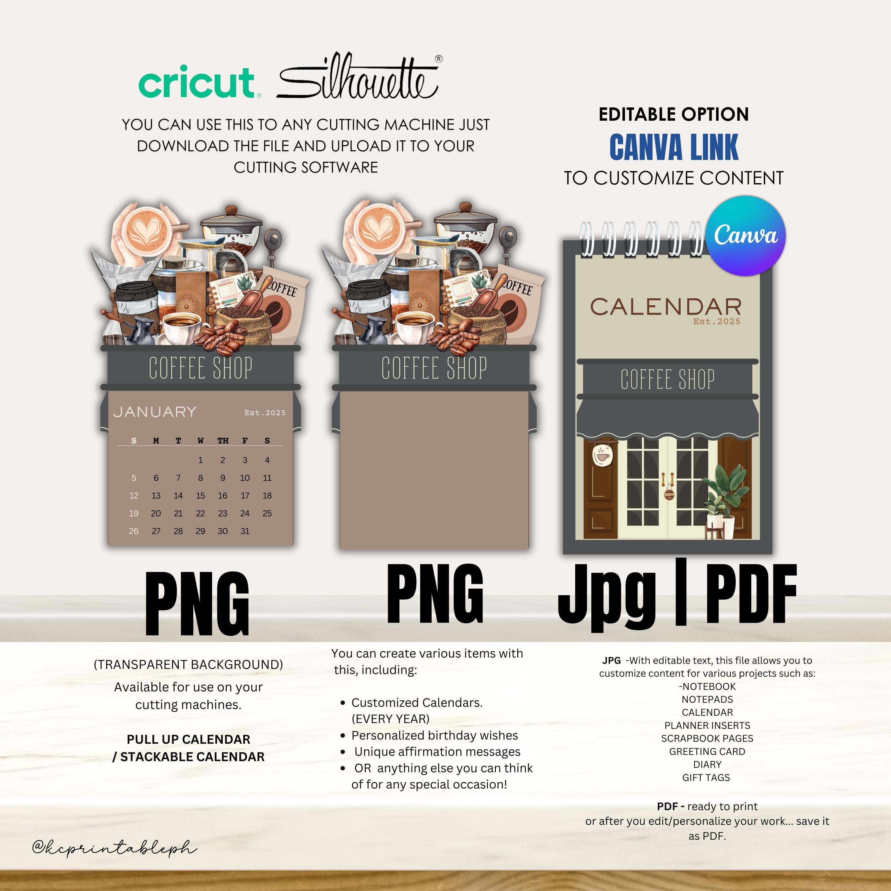 2025 Coffee Desk Calendar Reusable, Stackable Calendar Coffee Lover ...