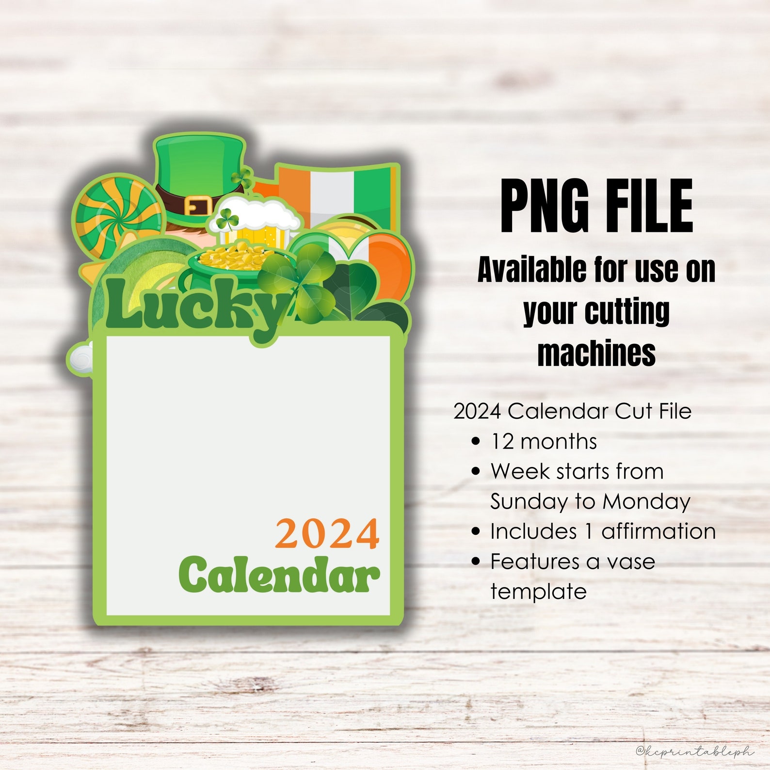 St Patrick Day Template, St Patrick Calendar Template, Jpg and Pdf ...