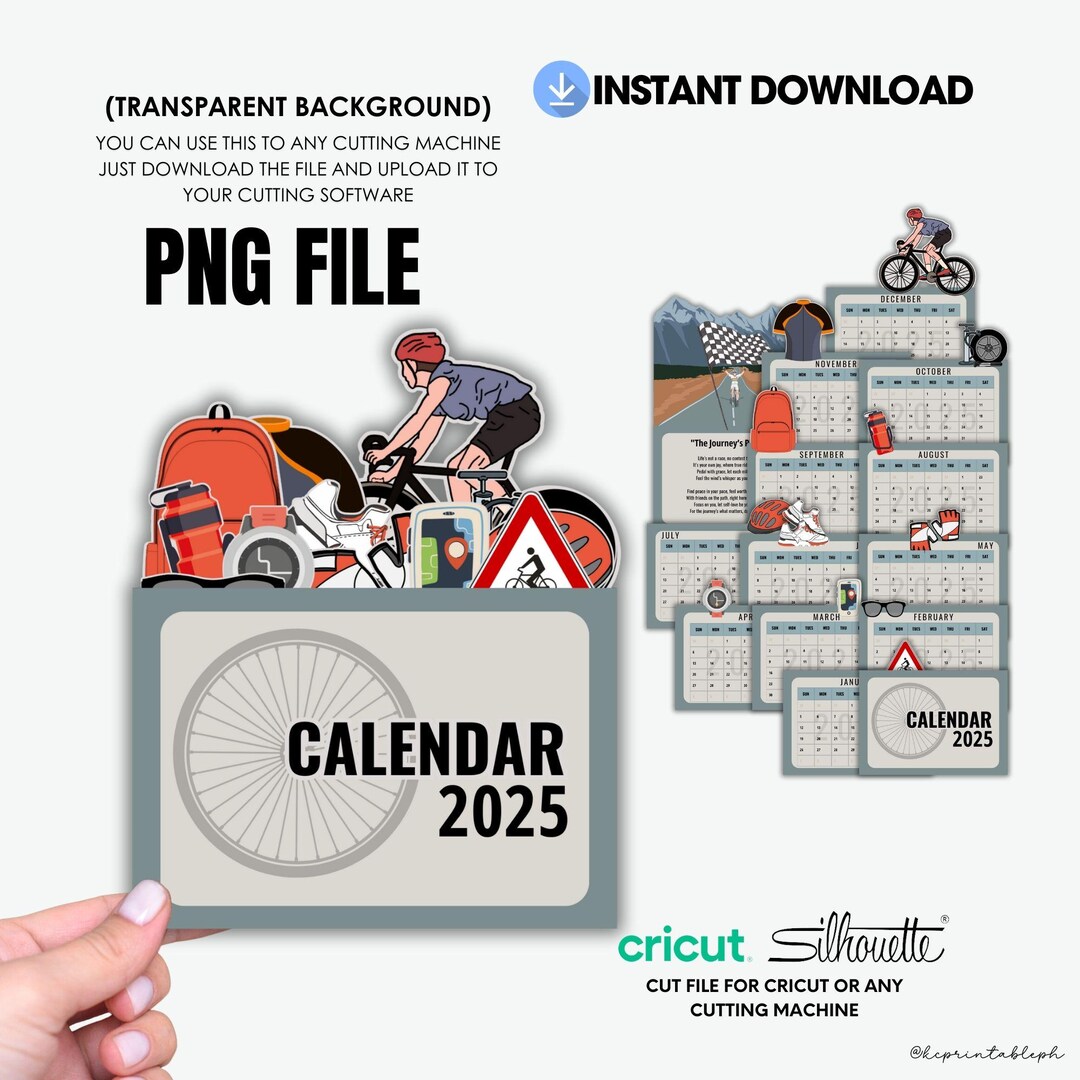 2025 Cycling Desk Calendar Template | Editable Canva Link PDF | PNG for ...