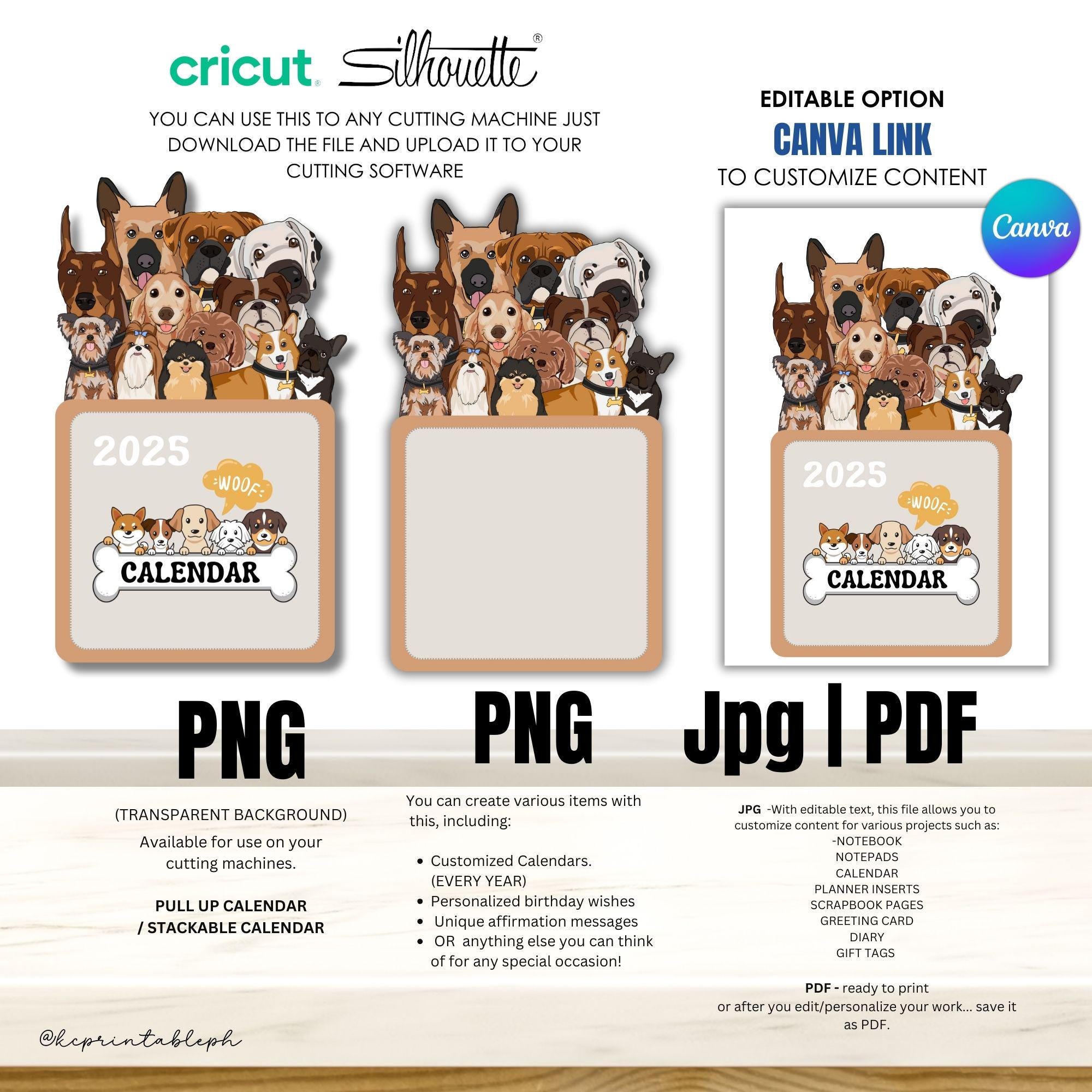 2025 Dog Calendar Template| Reusable Template All Year | Dog Lover Gift ...