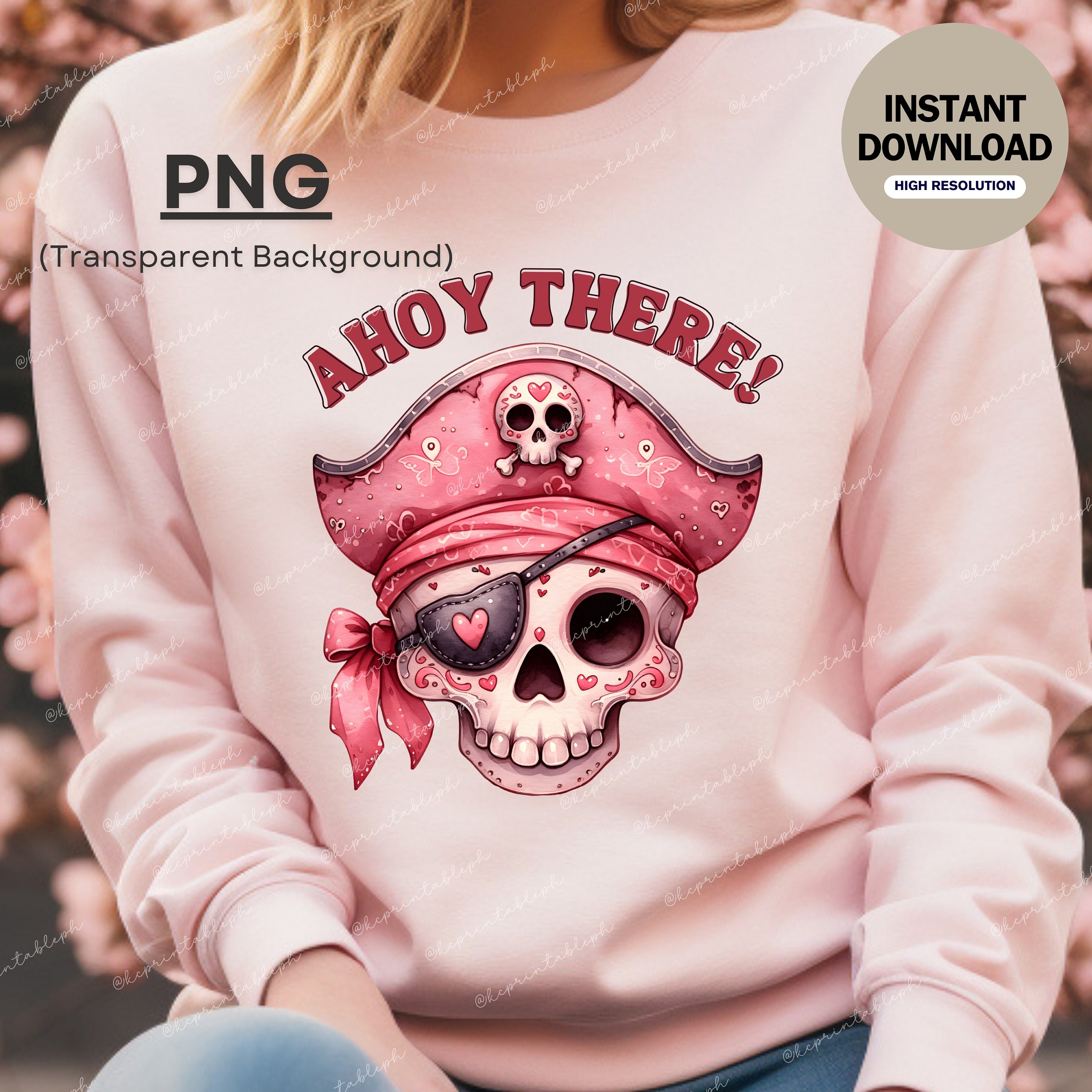 Pirate Skull Sublimation Retro Clipart Pirate Valentine Design Png Cute ...