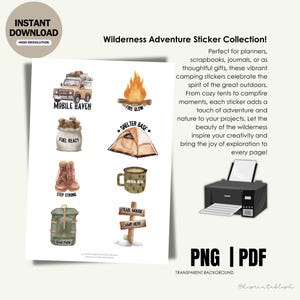 2025 Watercolor Camping Stackable Calendar Template | Custom Editable ...