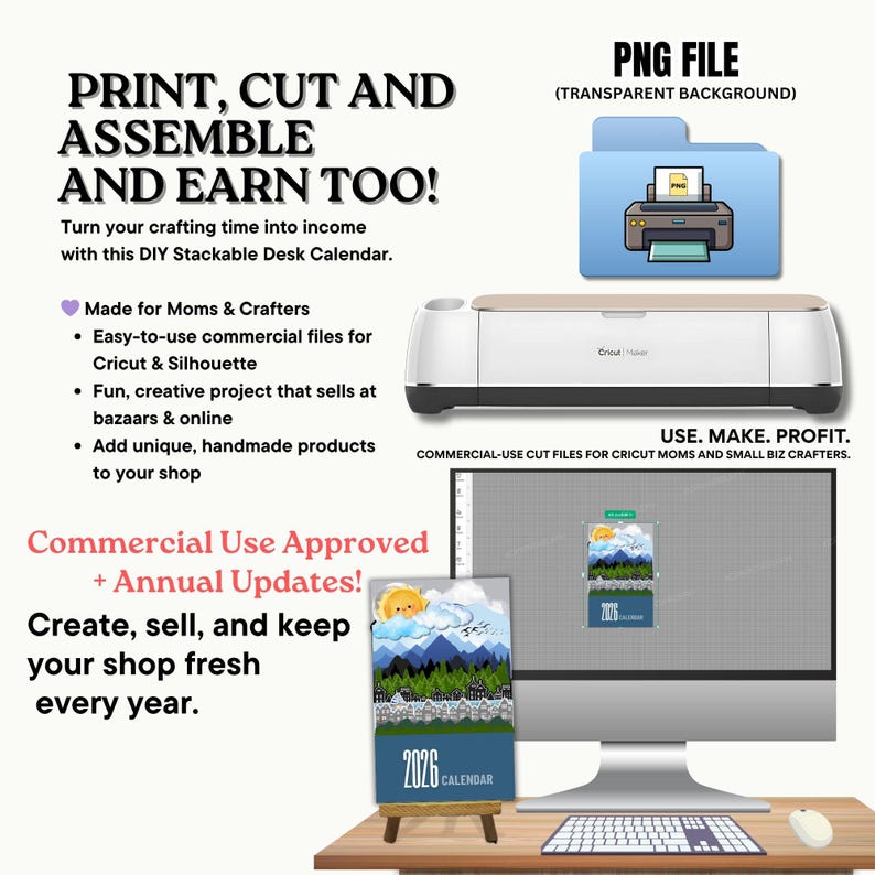 2026 Serene Farm Stackable Desk Calendar Printable: Canva Editable ...