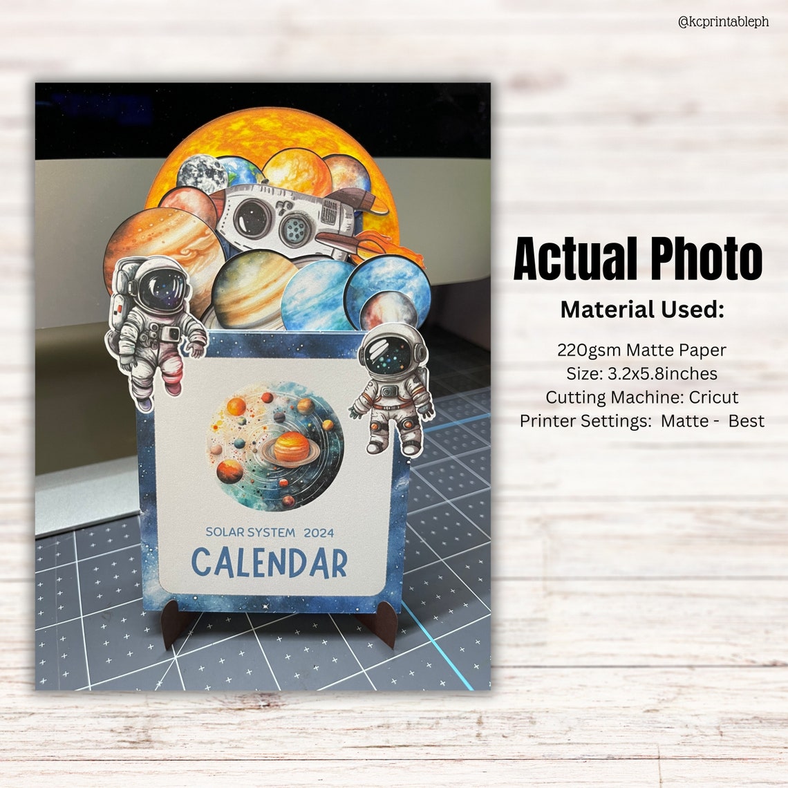 2024 Solar System Calendar, Pdf Option, Canva Editable, Gift for Kids, Print and Cut File, Ready ...