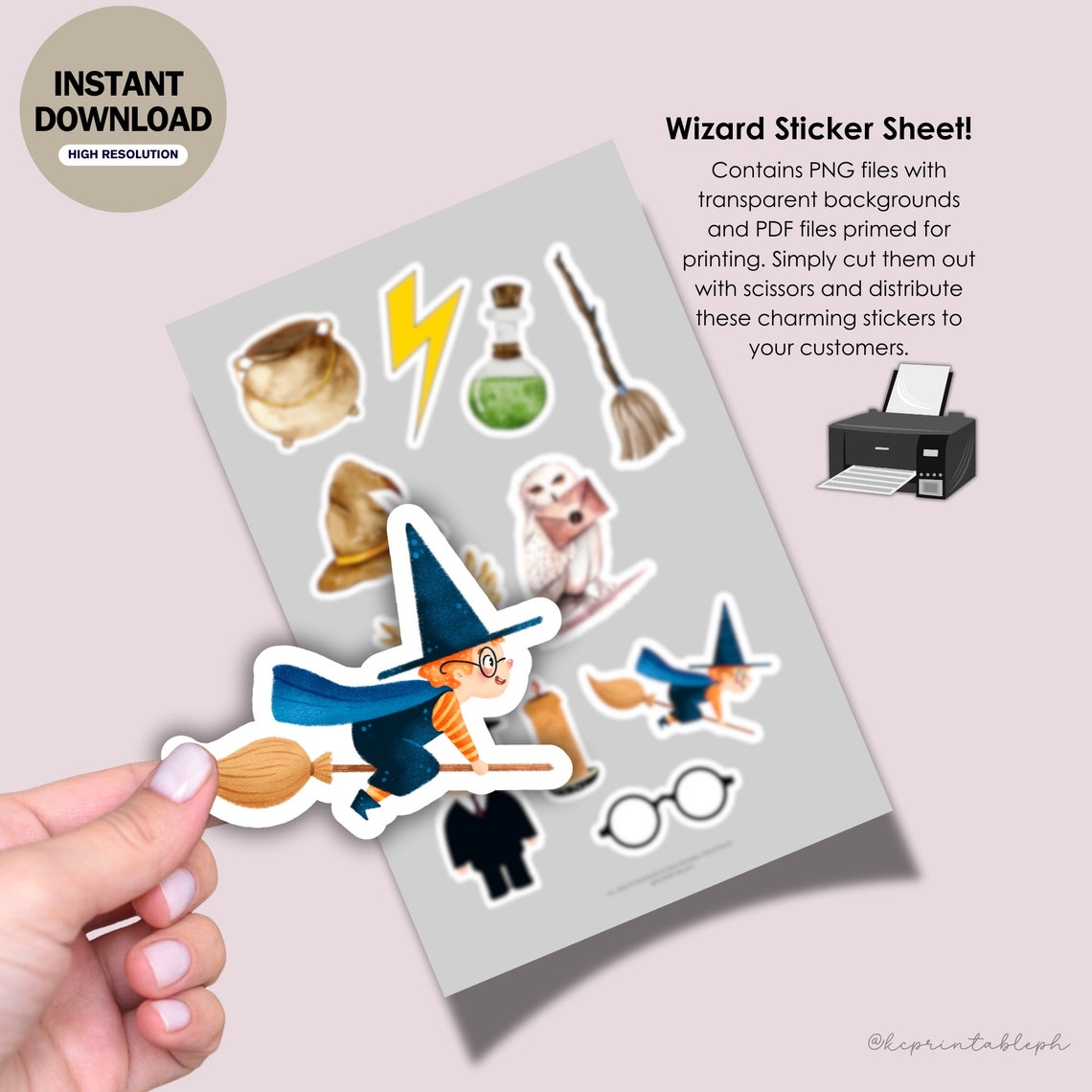 2024-2025 Wizard Desk Calendar Printable Template Reusable All Year ...