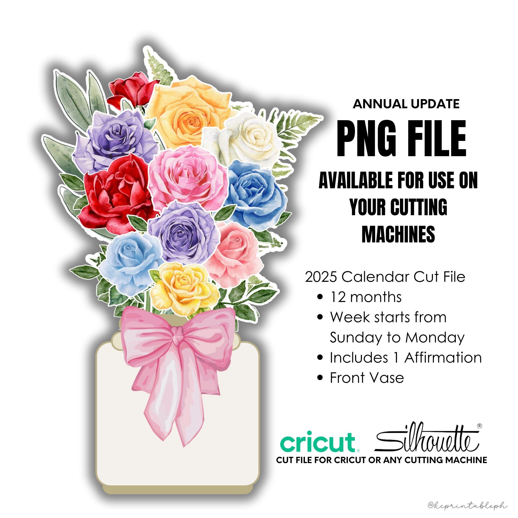 2025 Watercolor Rose Desk Calendar Template | Editable Canva Option ...