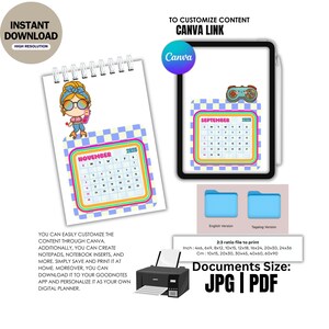 90s Retro Vibe Desk Calendar 2025 | PDF JPG File, PNG for Cutting ...