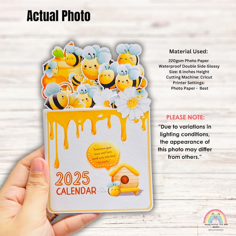 Plantilla de calendario de escritorio con abejas melíferas para 2025 ...