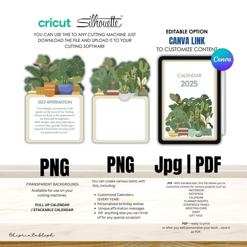 2026 Plant Desk Calendar Printable | Stackable Botanical Calendar PDF ...