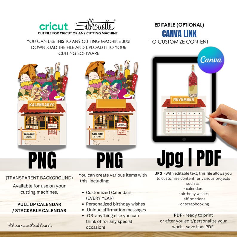 2025 Pinoy Sari-sari Food Desk Calendar | PDF JPG File, PNG for Cutting ...