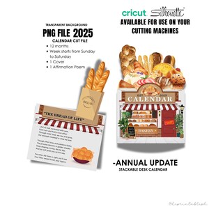 Bakery Desk Calendar 2025, Cutting File for Cricut, Instant DL ...