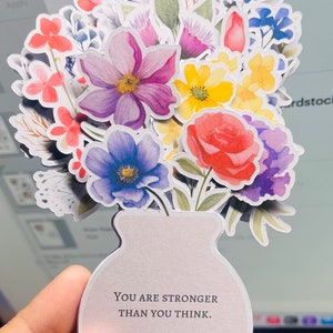 Stackable Floral Affirmation + Ready Stickers, Motivational Sticker ...
