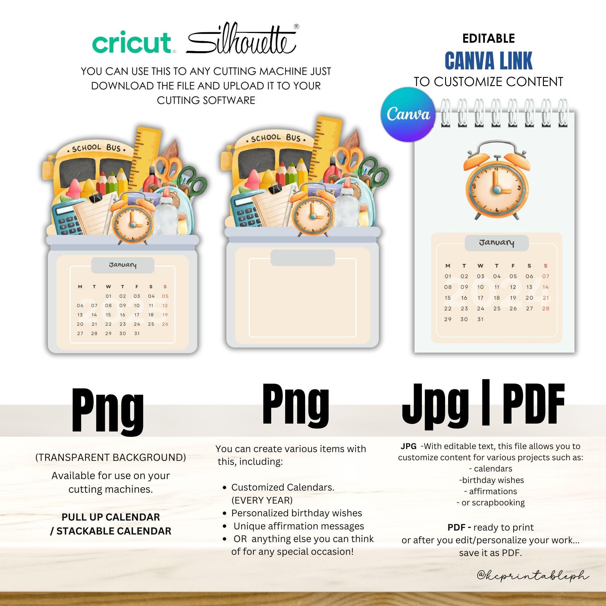 2025 School Academic Desk Calendar Template | Editable Canva Option ...