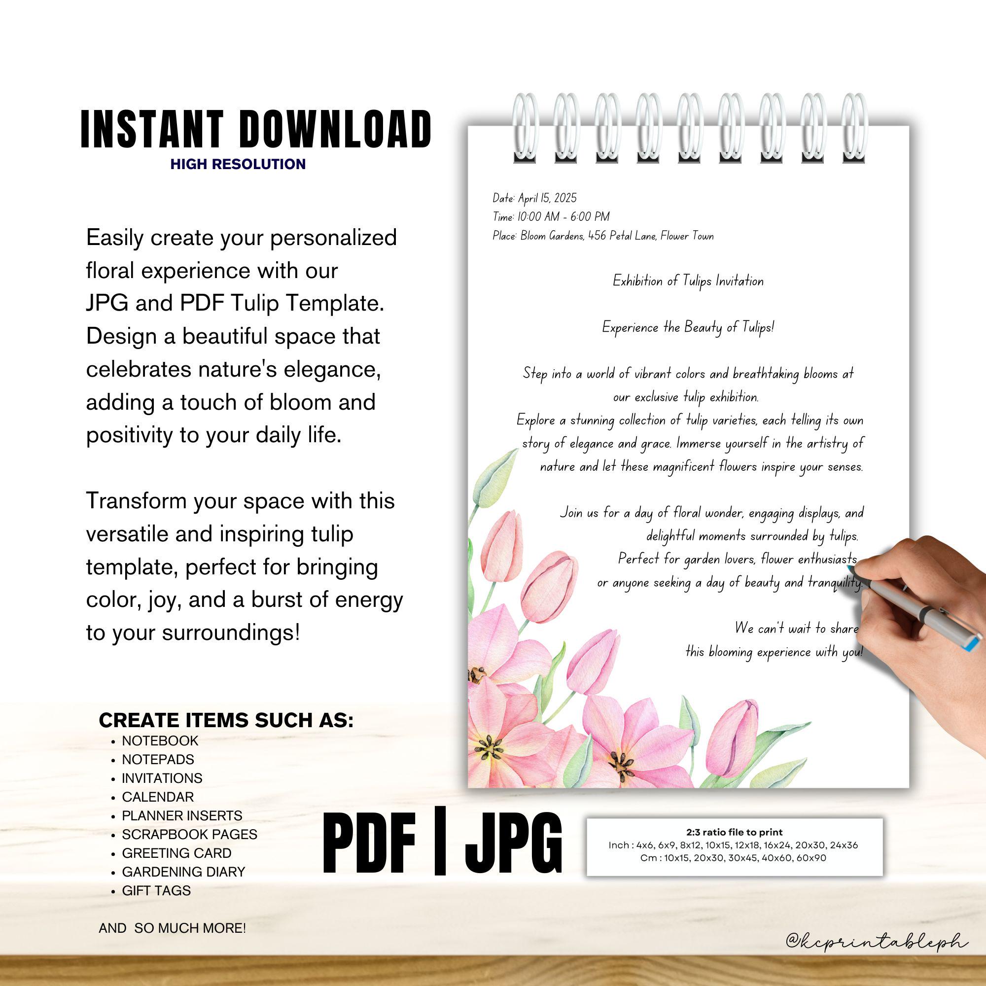 2026 Tulip Desk Calendar: Stackable Floral Design, Canva Template ...