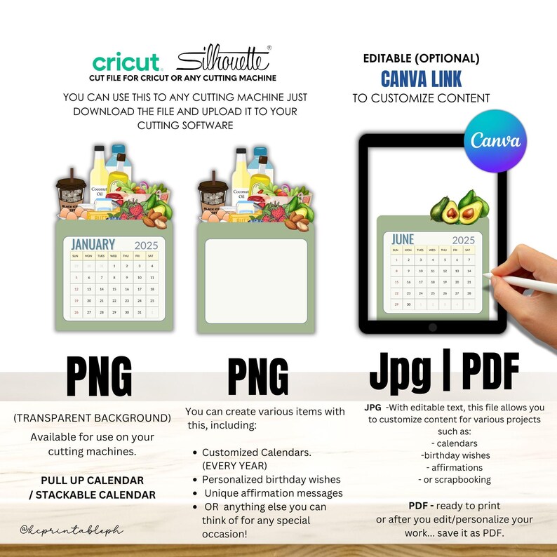 2025 Low-carb Desk Calendar | Canva Template, Printable PDF JPG - Etsy