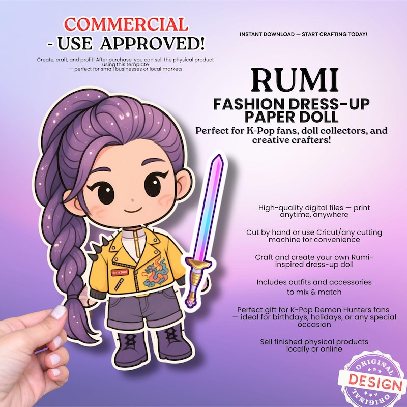 Kpop Demon Hunters Paper Cut Out Dolls - Etsy Canada