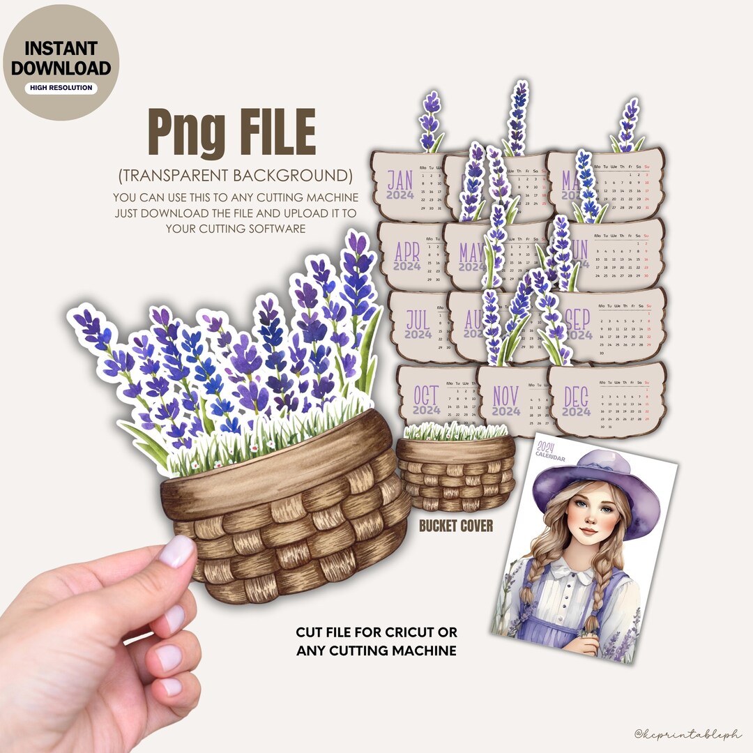 Lavender Bucket Stackable Calendar Kit: Reusable Templates for Cutting ...