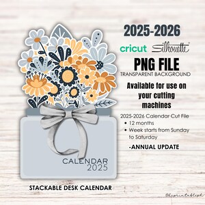 2025-2026 Boho Floral Desk Calendar Printable Template Reusable All ...