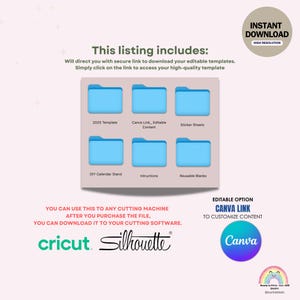90s Retro Vibe Desk Calendar 2025 | PDF JPG File, PNG for Cutting ...