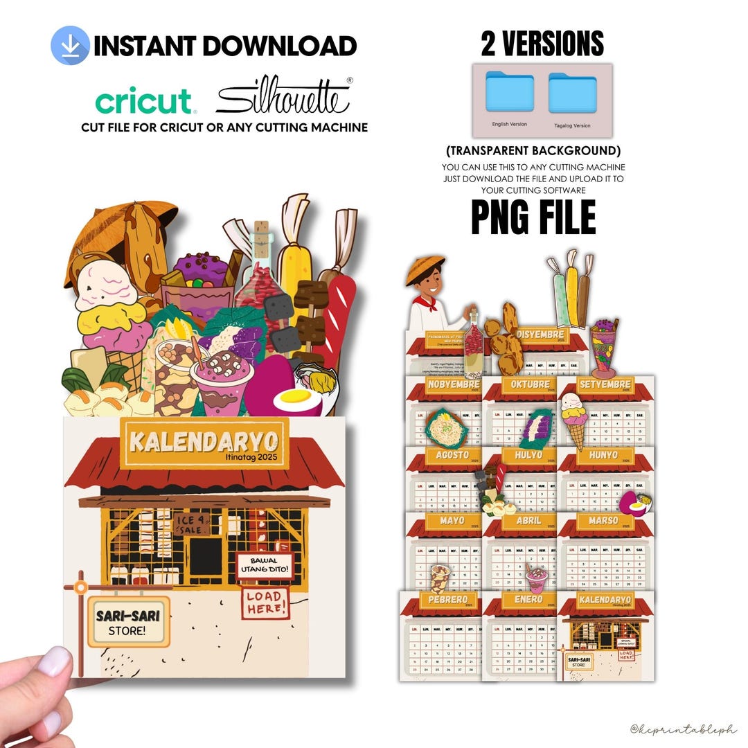2025 Pinoy Sari-sari Food Desk Calendar | PDF JPG File, PNG for Cutting ...