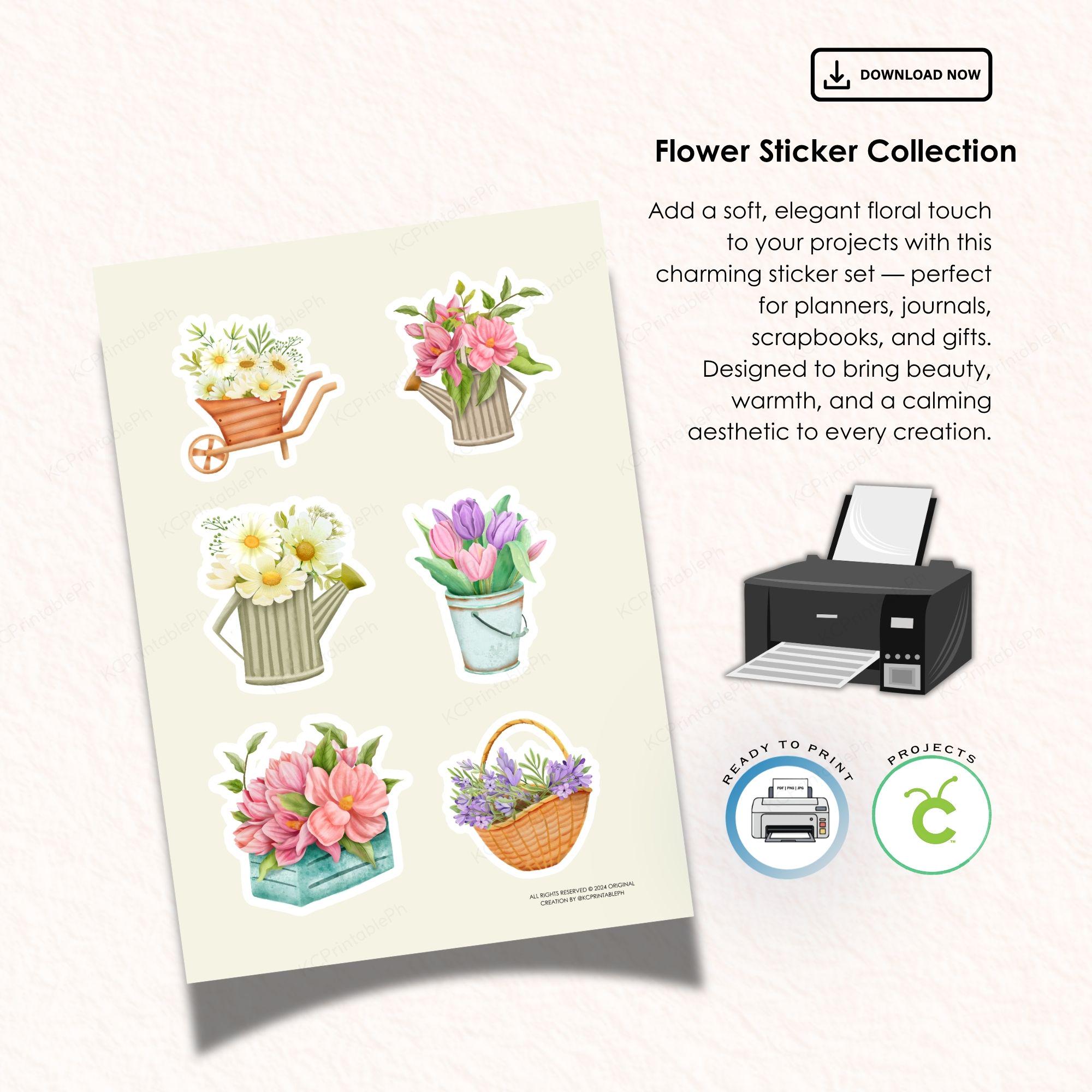 Floral Bouquet Stackable Calendar 2027 | Printable DIY Notepad ...