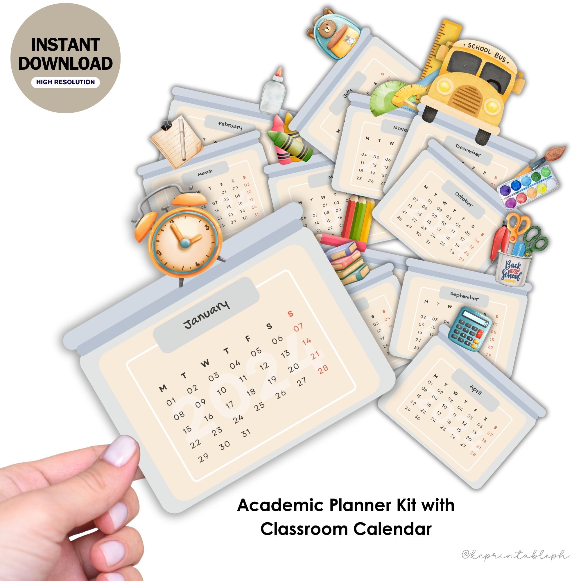 2024-2025 Academic Planner Kit With Classroom Calendar, Student ...