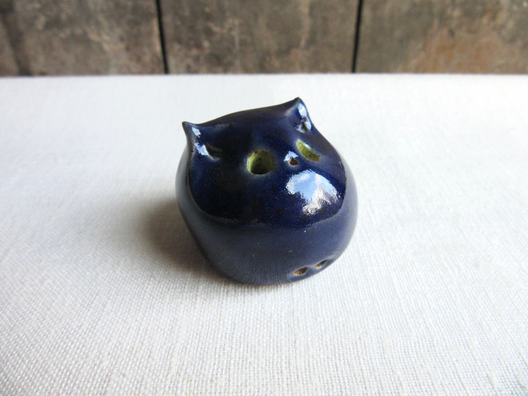 Chubs. Miniature Cobalt Blue Ceramic Cat Figurine Handmade - Etsy