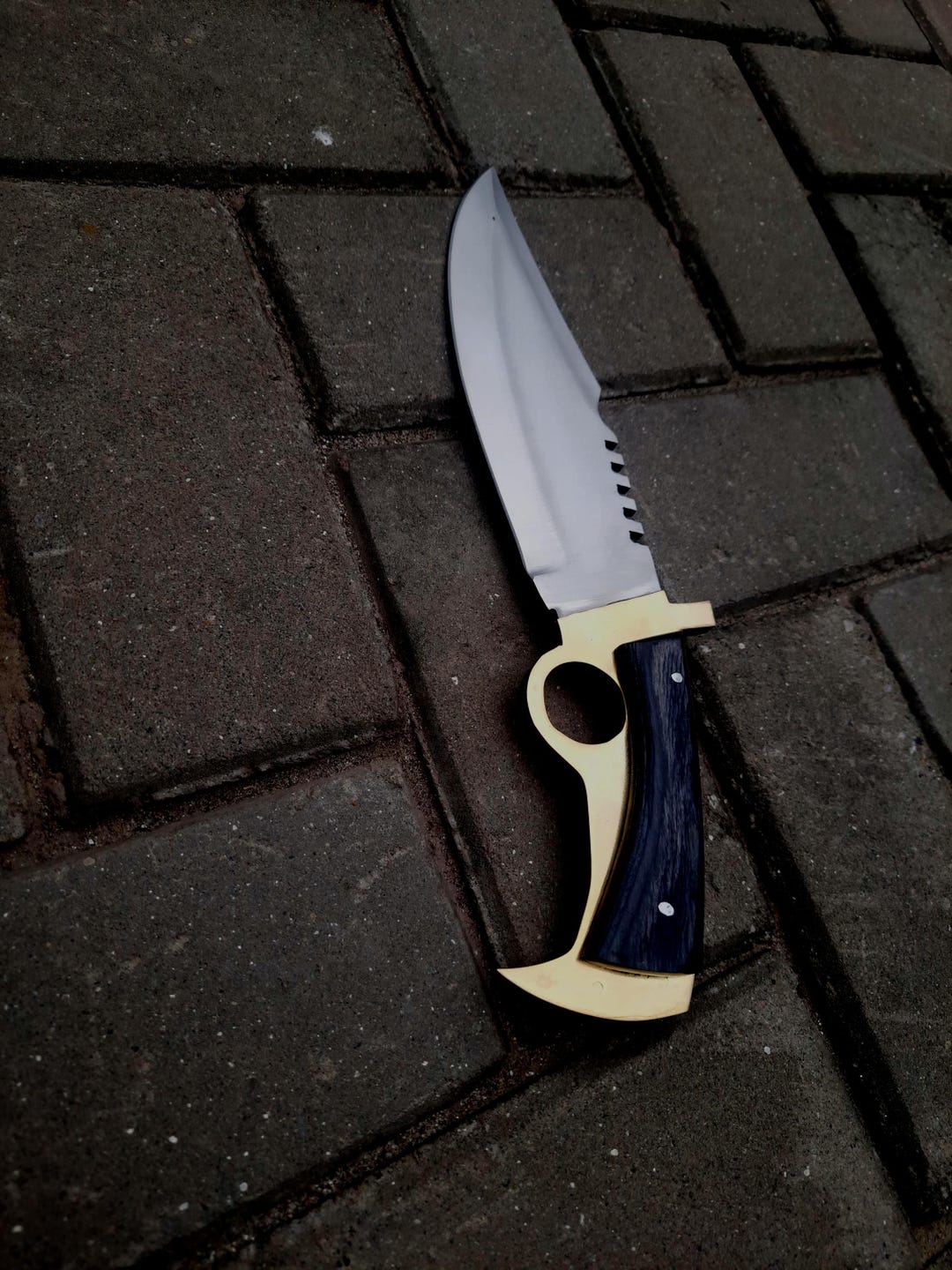 Handmade Walking Dead Knife , Daryl Knife With Brass Handle and Finger ...