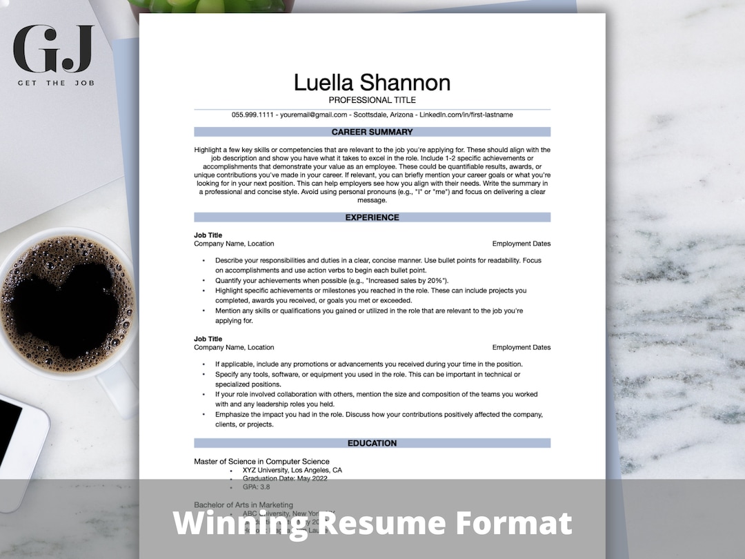 New 100% EASY to Customize to Your Preferences RESUME Template ...