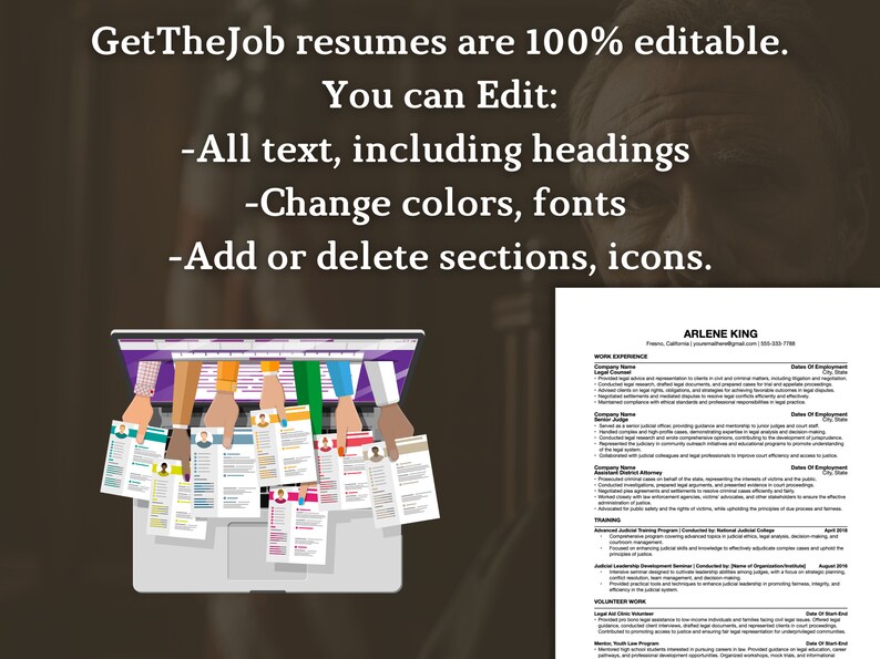 New JUDGE Resume Template With Professional Language | FREE Gift Cover ...