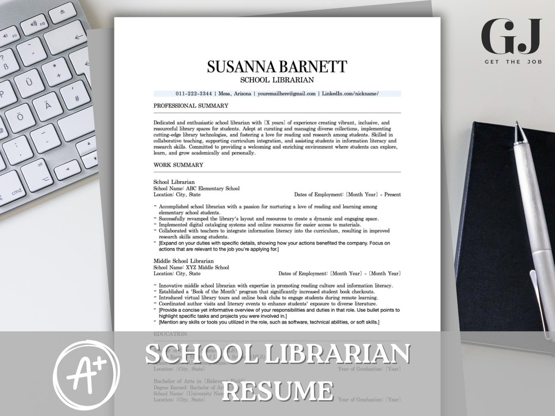SCHOOL LIBRARIAN Resume Templates | New Complete Information Free Cover ...
