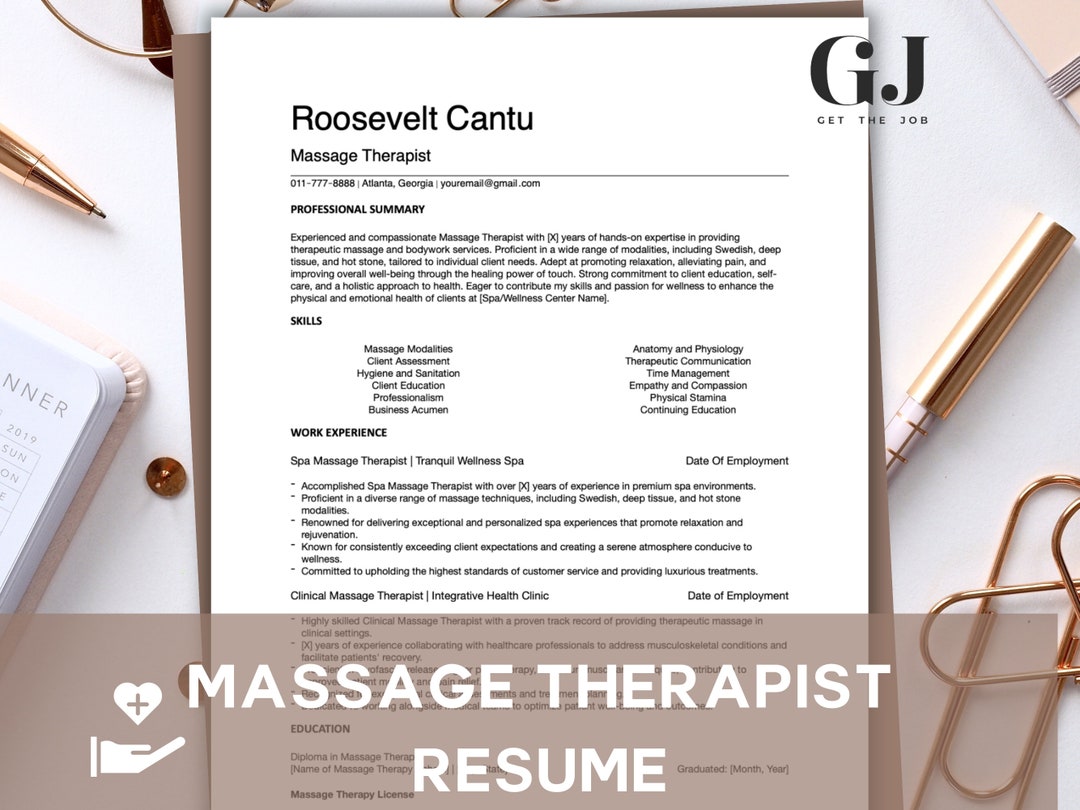 Full MASSAGE THERAPIST Resume | Just Fill Out the Personal Info ...