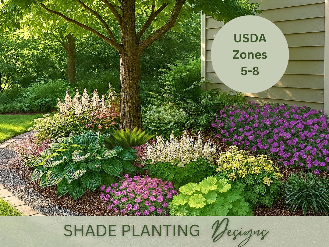 Shade Garden Design Plan | Landscape Design: Zones 5-8, Pre-planned ...