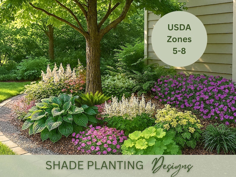 Shade Garden Design Plan | Landscape Design: Zones 5-8, Pre-planned ...
