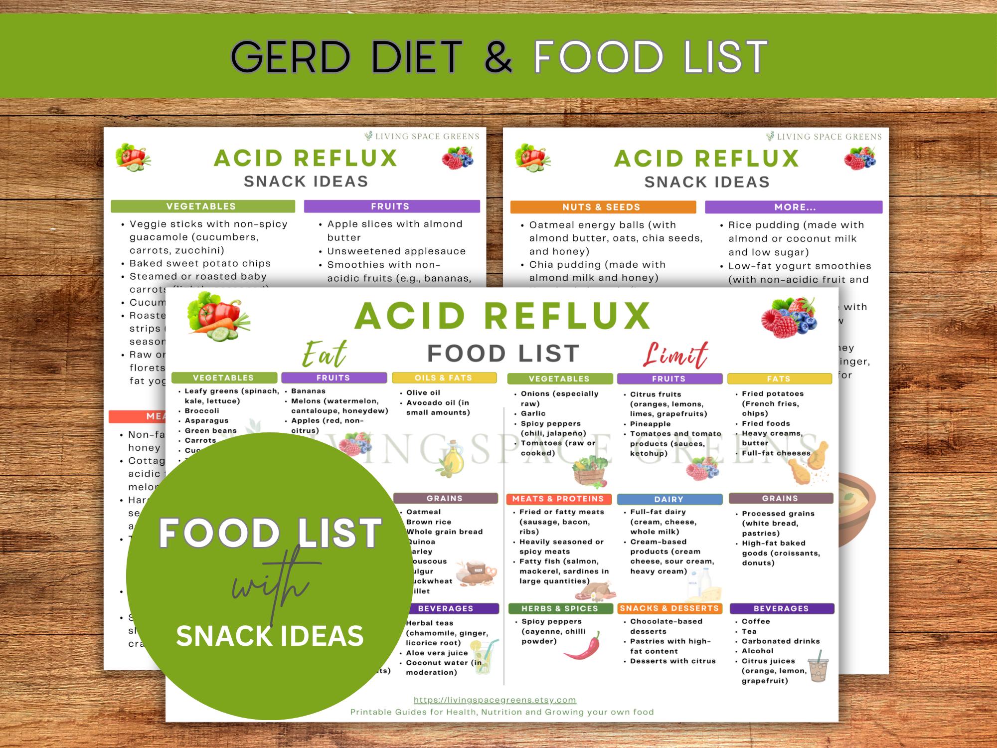 GERD Diet GERD Food List Acid Reflux Diet Meal Plan Alkaline GERD Meal ...