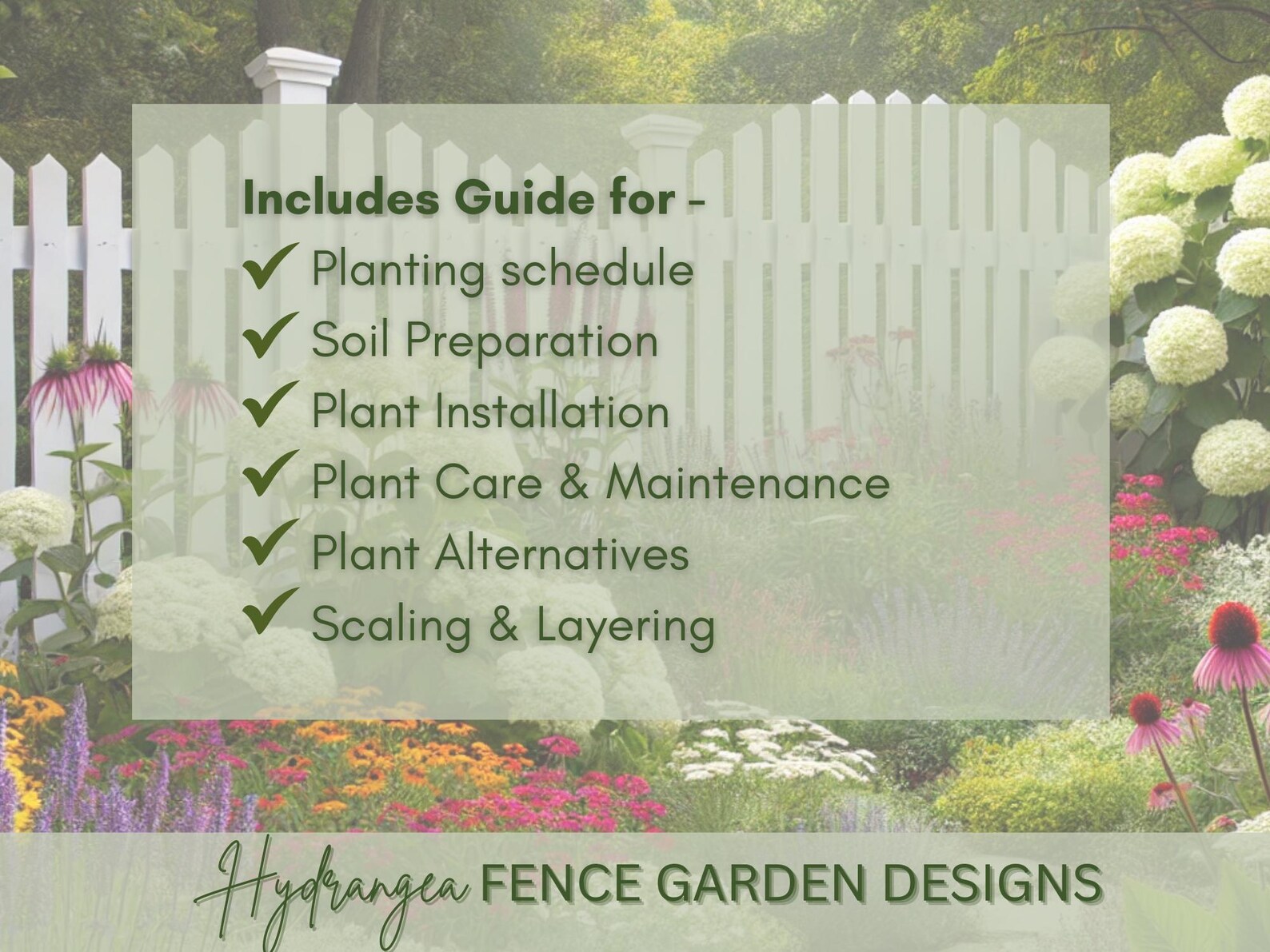 Hydrangea Garden Design Plan: Zones 4-8, Front Yard Landscape Deisgn ...