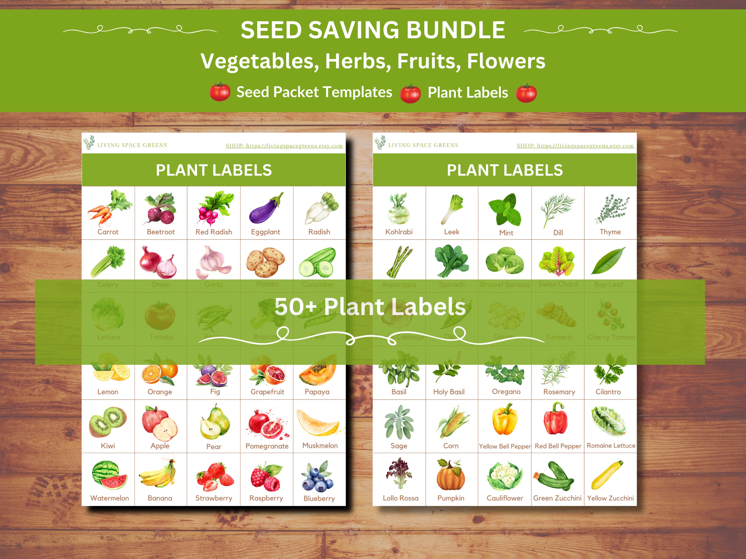 Vintage Seed Packet Templates: DIY Garden Plant Labels (digital ...